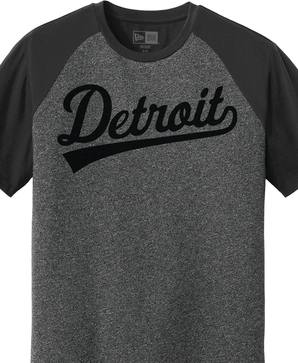 New Era Detroit Tail Script Raglan – Made In Detroit