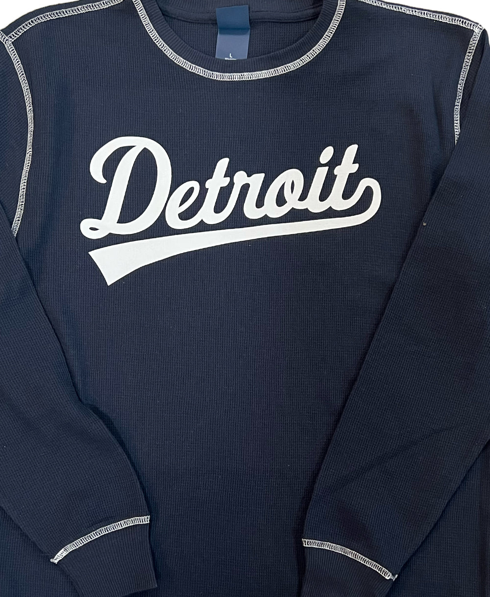 Detroit Tail Script Navy Thermal – Made In Detroit