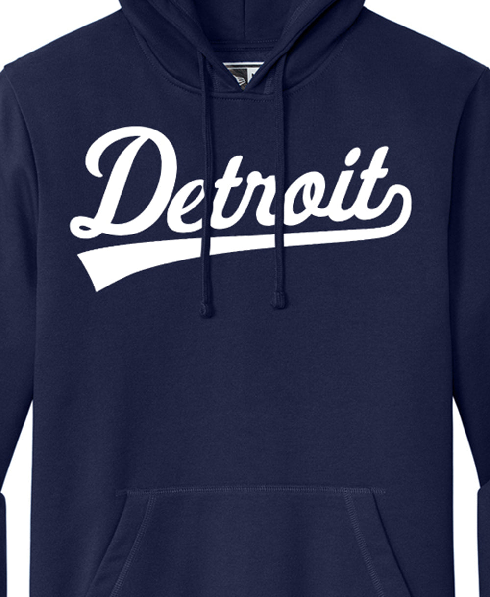 New Era Detroit Tail Script Navy Hoodie – Made In Detroit