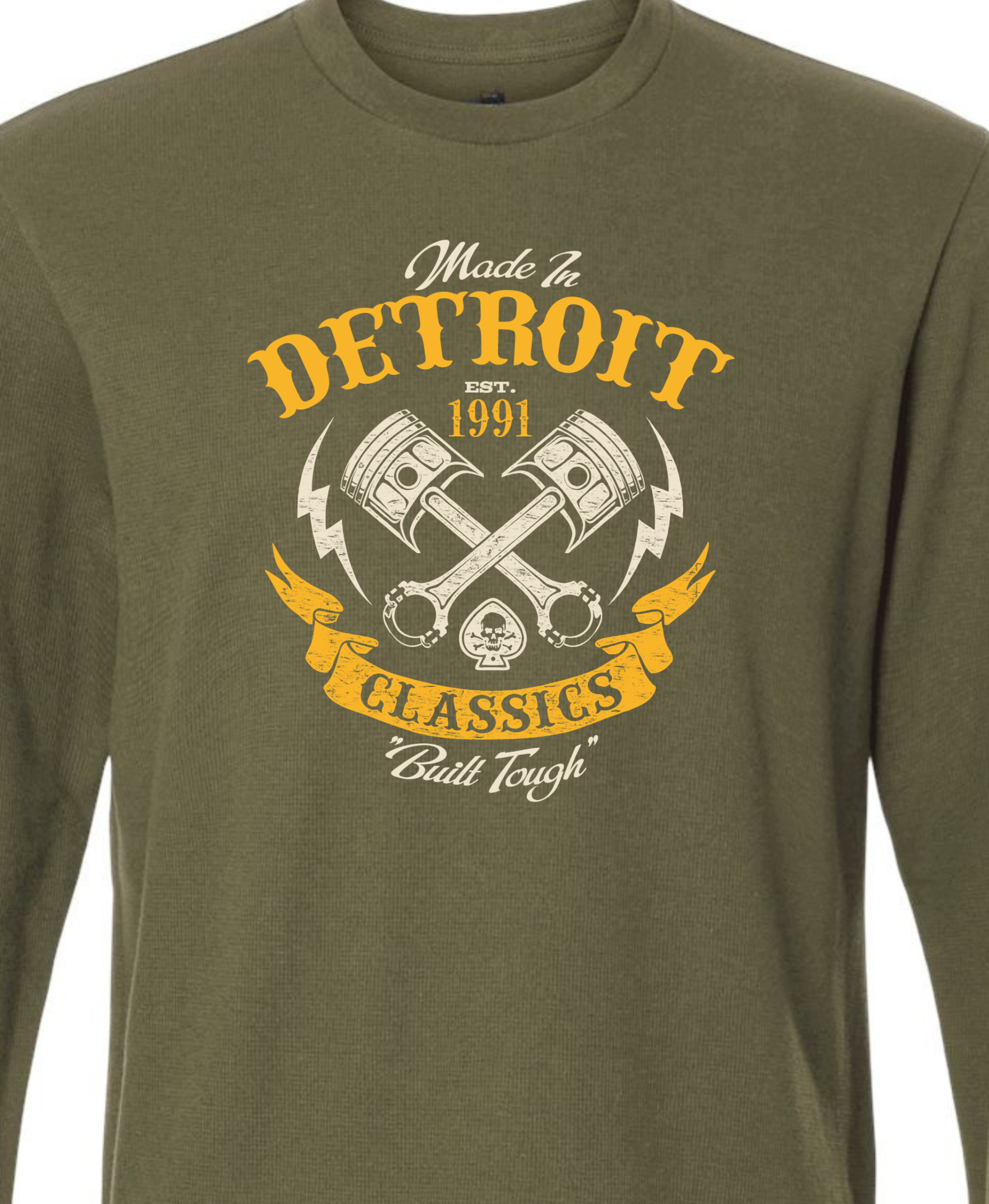 1991 Built Tough Military Green Thermal – Made In Detroit